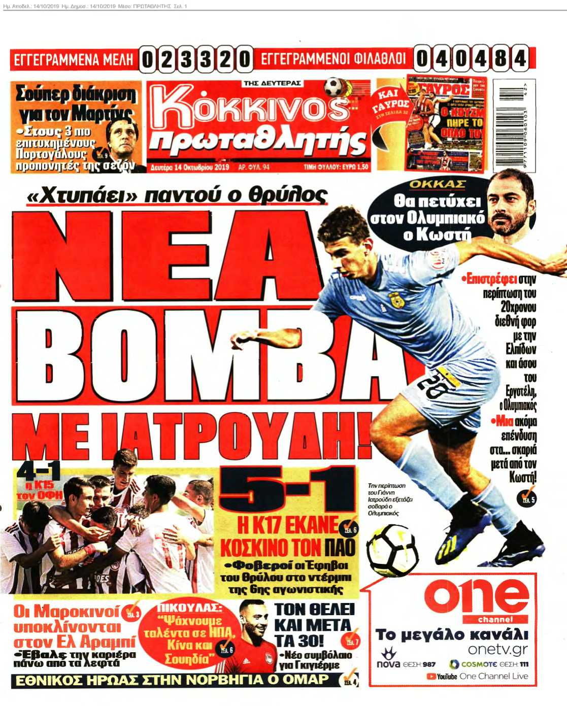 ΠΡΩΤΑΘΛΗΤΗΣ 14-10-2019 - NewsIT