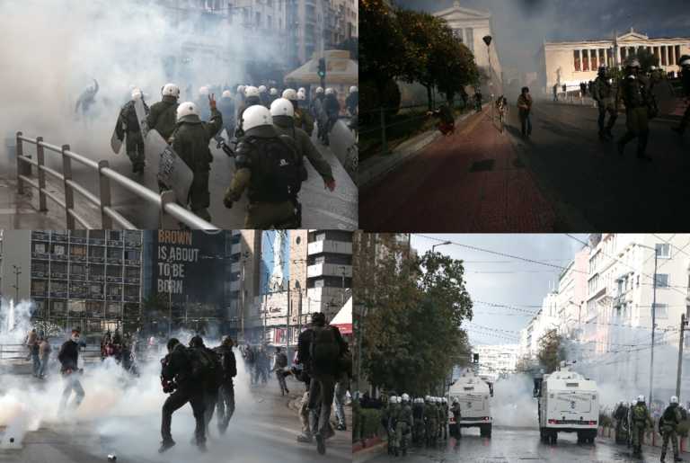 Άγρια επεισόδια στα Προπύλαια - «Κατέβηκαν» οι αύρες για να διαλύσουν ...