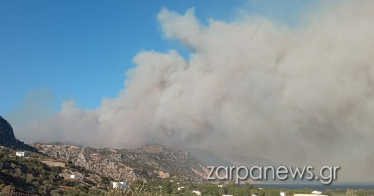 Φωτιά στα Χανιά: Ήχησε το 112 για εκκένωση της περιοχής Τεμένια
