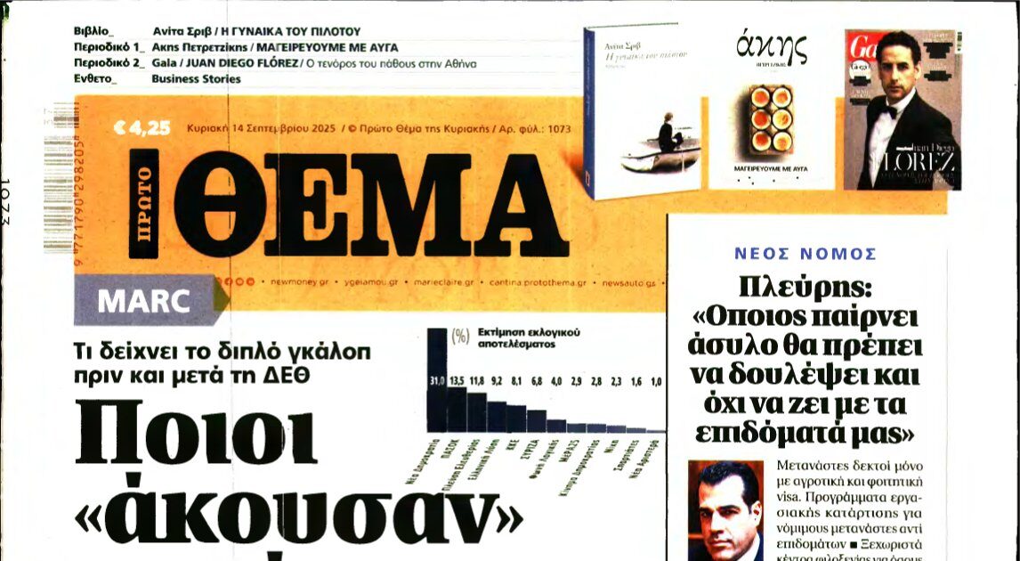 ΠΡΩΤΟ ΘΕΜΑ - 14/09/2025 - NewsIT